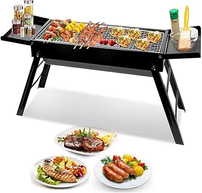 Amazon.com: VEVOR Portable Charcoal Grill 23 inch, Small Barbecue Grills Folding BBQ Grills ...