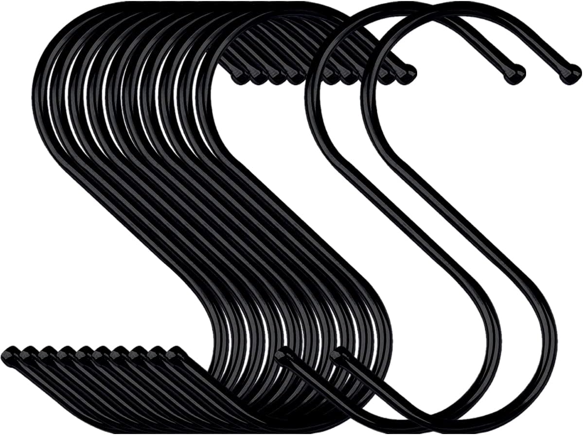 Amazon.com: HYPYRANOW 50 Pack Black S Hooks - Steel Hanging Hooks Heavy ...