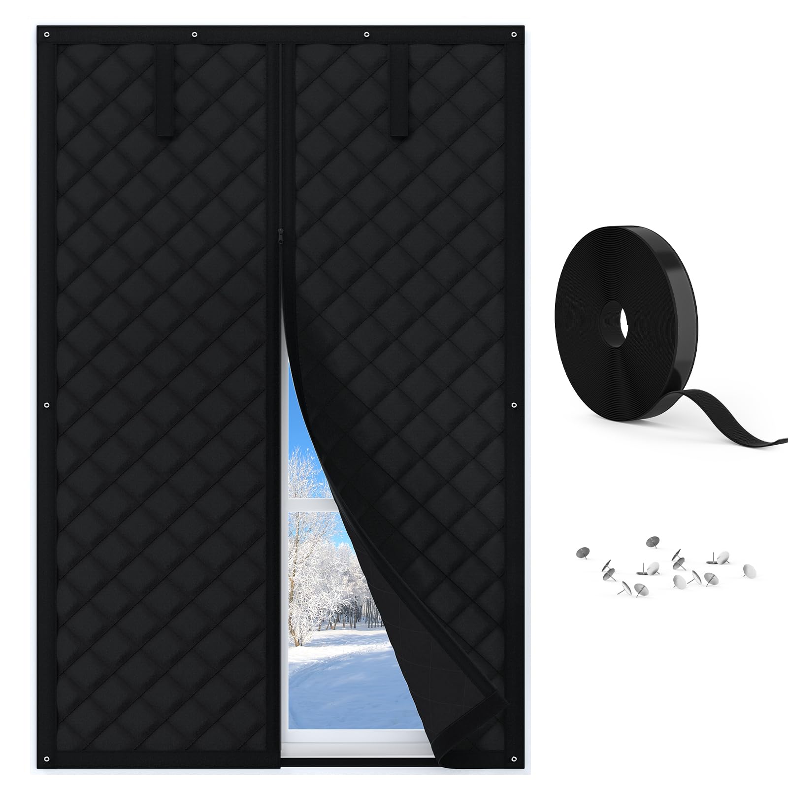 AGHITG Window Insulation for Winter, 38" x 62" Thermal Window Covers ...