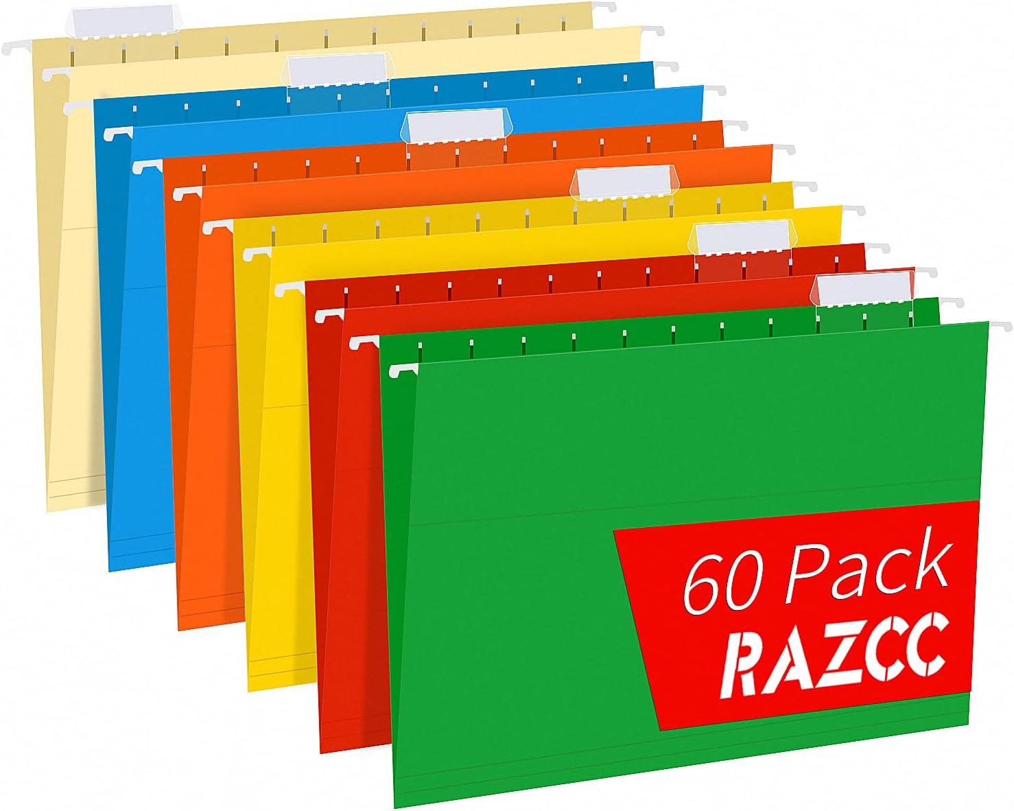 Amazon.com : Hanging File Folders, RAZCC 60 Pack Reinforced Hanging ...