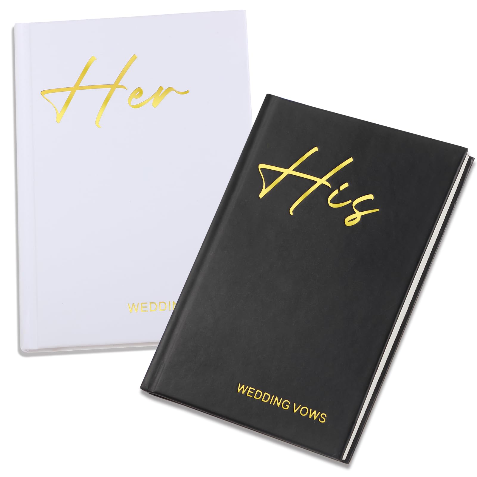 6 Pack His & Her Vows Books Wedding Day Modern Gold Foil Hardcover ...
