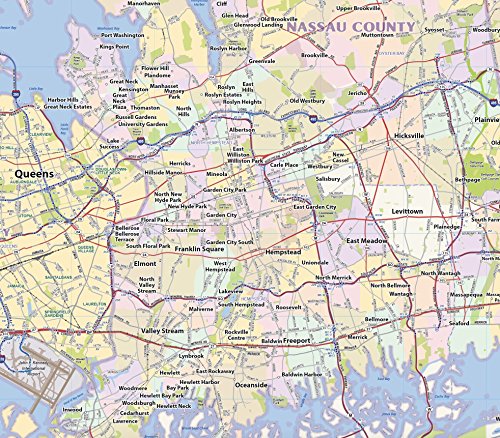 New York Metro Region Laminated Wall Map - Want It All