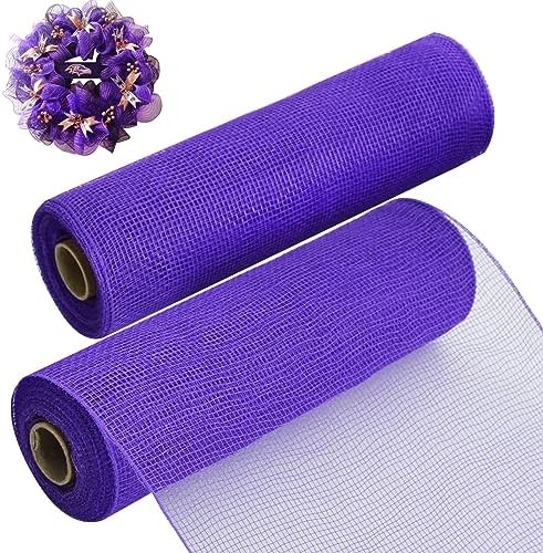Amazon.com: 10 Inch x 30 Feet Deco Poly Mesh Ribbon - Purple Non ...