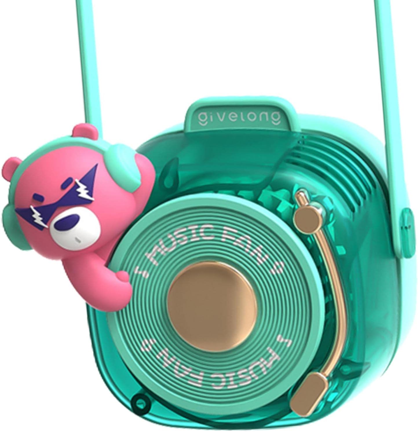 Amazon.com: Leefasy Cartoon Portable Neck Fan Necklace Fan Handheld Fan ...