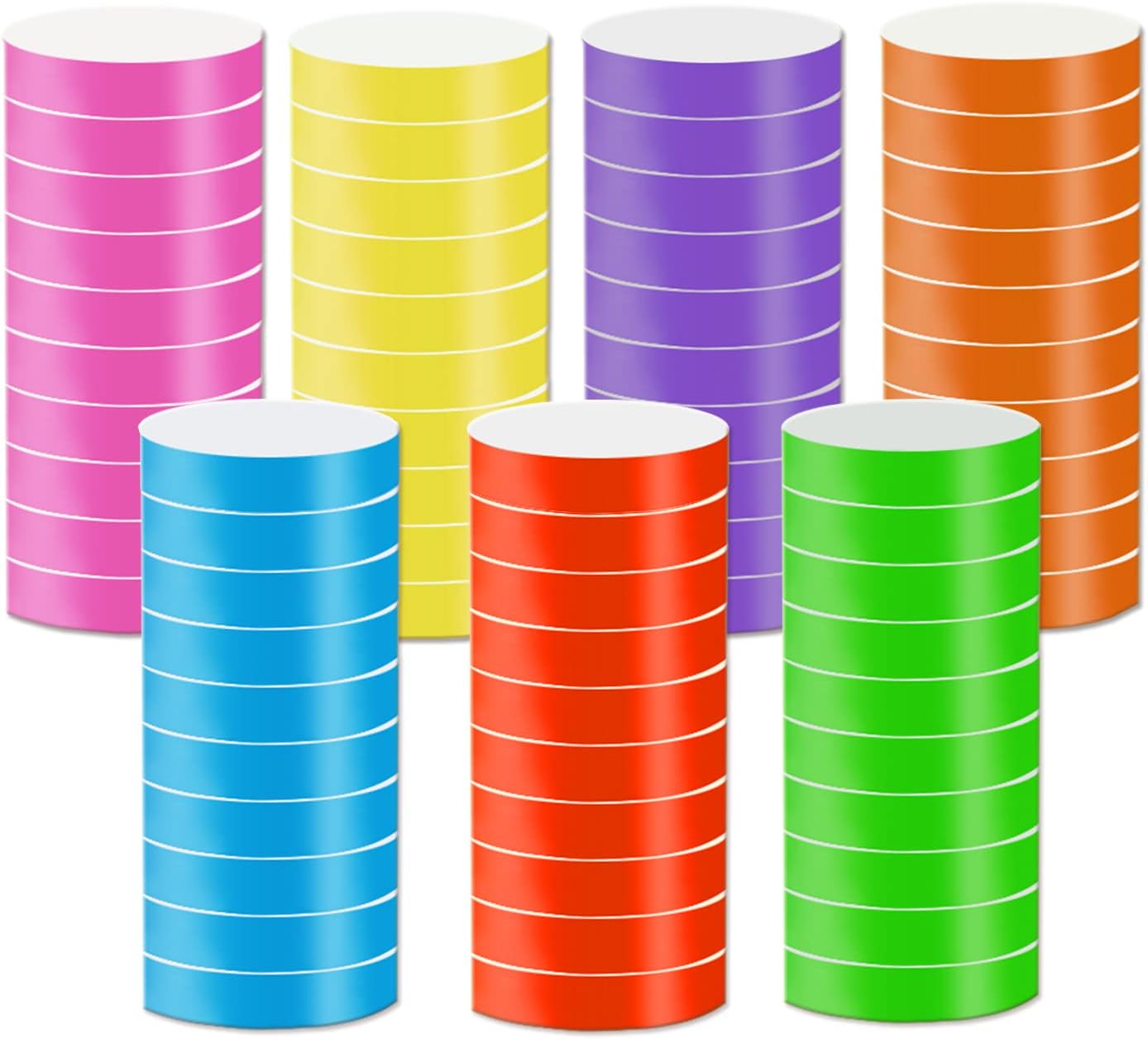 700Pcs Paper Wristbands for Events, 7 Colors Waterproof Neon Party ...