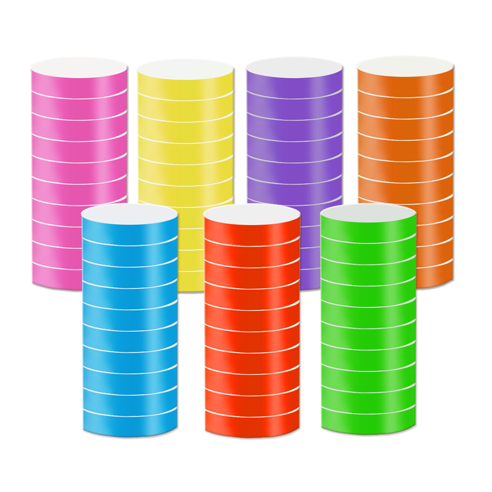 700Pcs Paper Wristbands for Events, 7 Colors Waterproof Neon Party ...