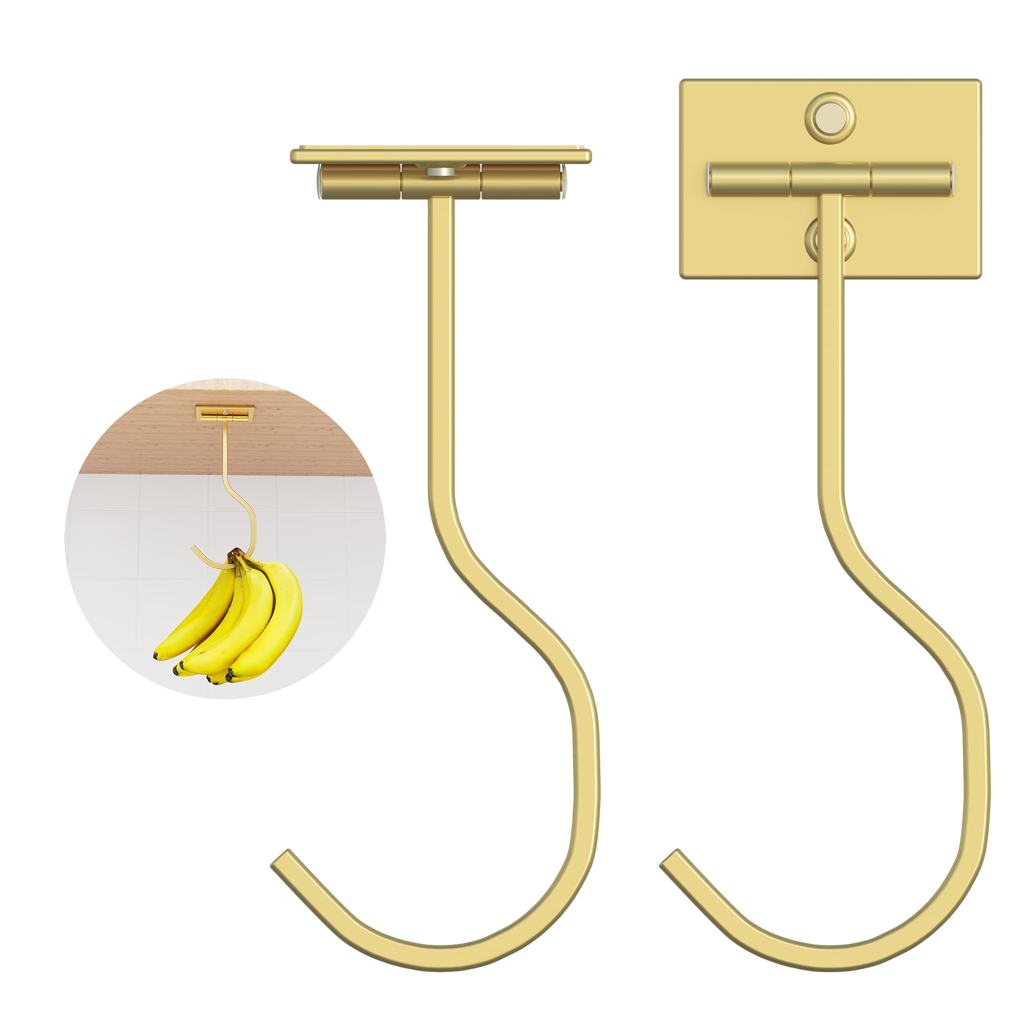 Amazon.com: 2-Pack Self Adhesive Banana Hook, Metal Banana Hanger Hook ...