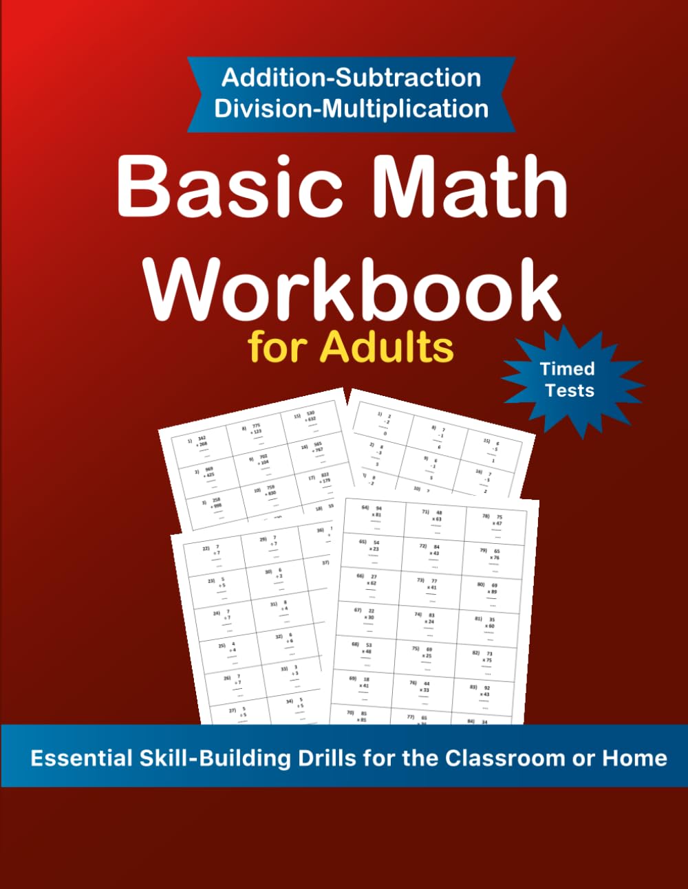 Basic Math Workbook for Adults: Addition, Subtraction, Multiplication ...