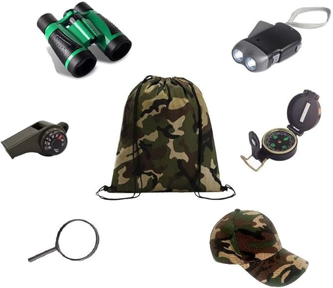 Amazon.com: Kids Backyard Outdoor Exploration kit (7 Pieces) Military ...