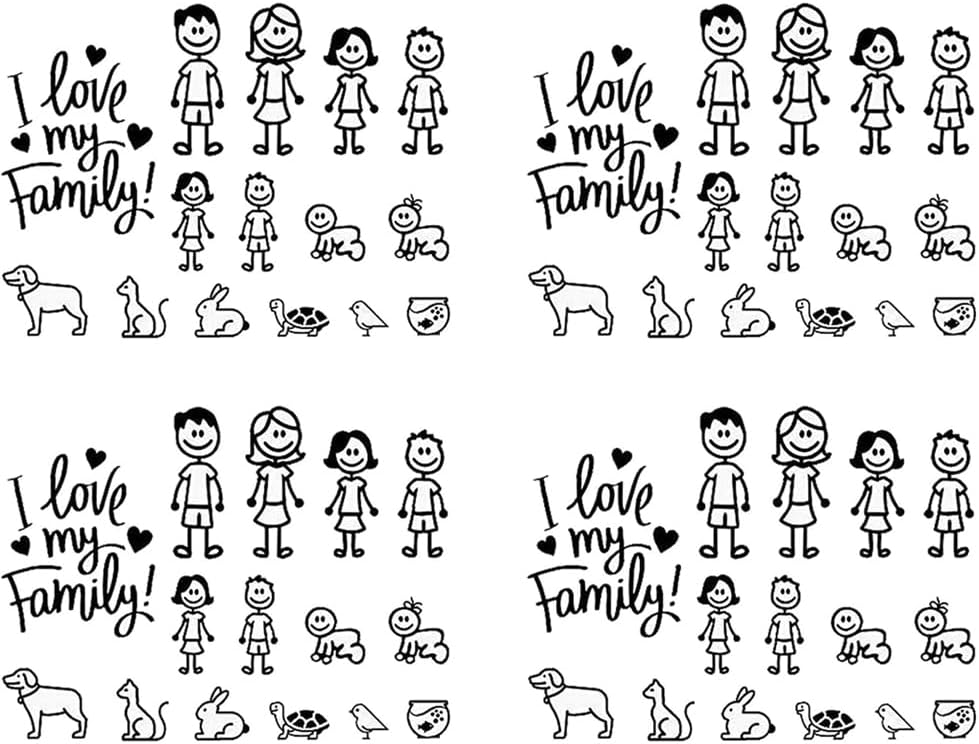 Amazon.com - 4 Pcs Car Sticker I Love My Family Car Bling Stickers and ...