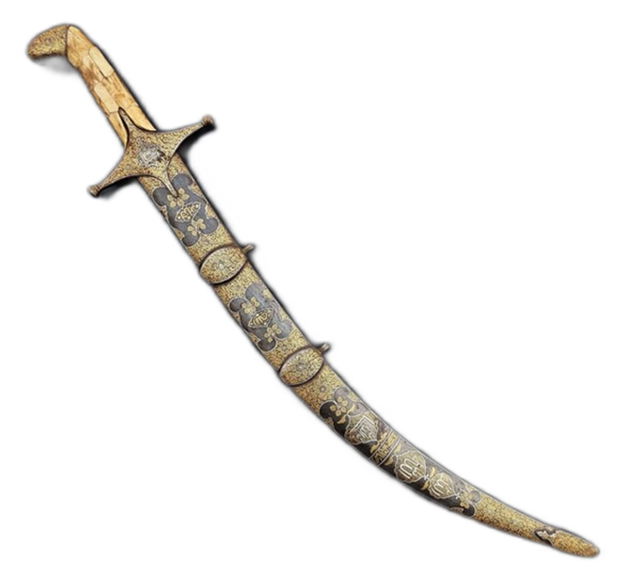 Indian Sword Traditional Vintage Indo Persian Islamic Bone Handle Sword ...