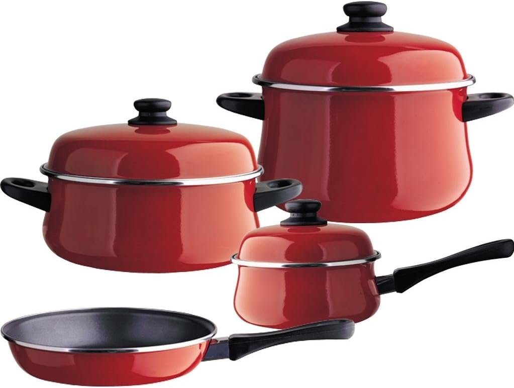 Amazon.com: Magefesa Classic Praga Enamel On Steel 7 Piece Cookware Set ...