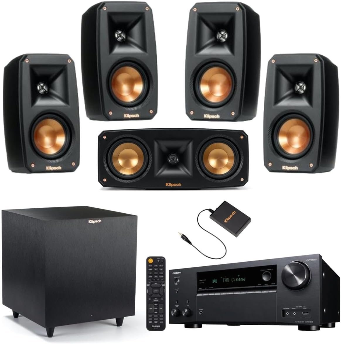 Amazon.com: Klipsch Black Reference Theater Pack 5.1 Surround Sound ...