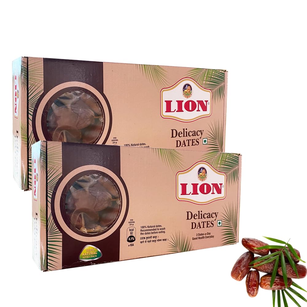 Buy Lion Delicacy Dates 1kg pack (500+500) | Deglet Noor dates | Saudi ...