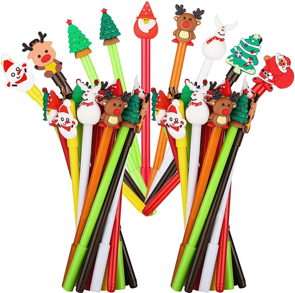 Amazon.com : Coopay 48 Pieces Candy Cane Pens Christmas Pens with Black ...