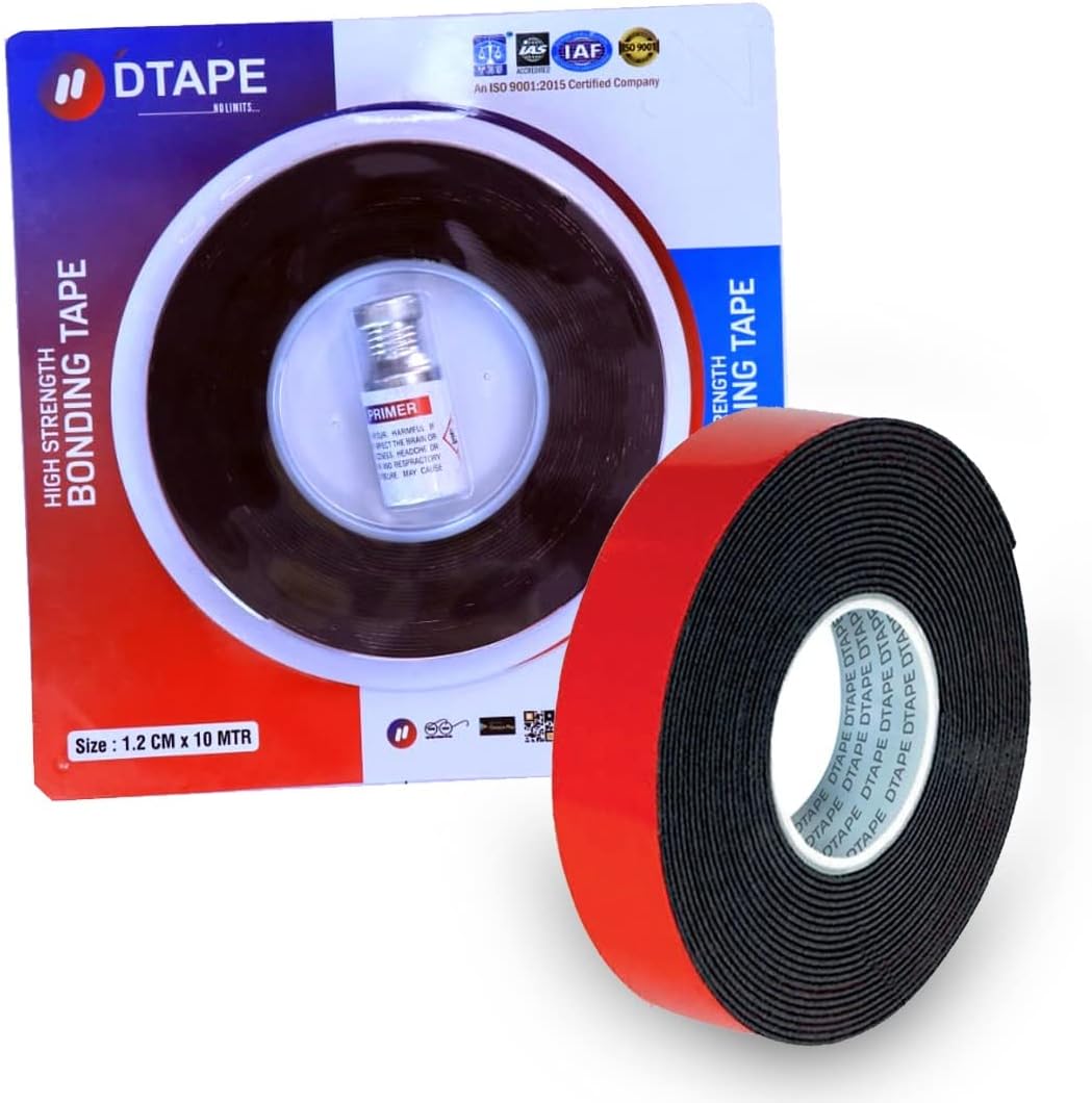 3M Hi Strength Bond Tape (12 mm x 5 m + Primer, Grey) : Amazon.in ...