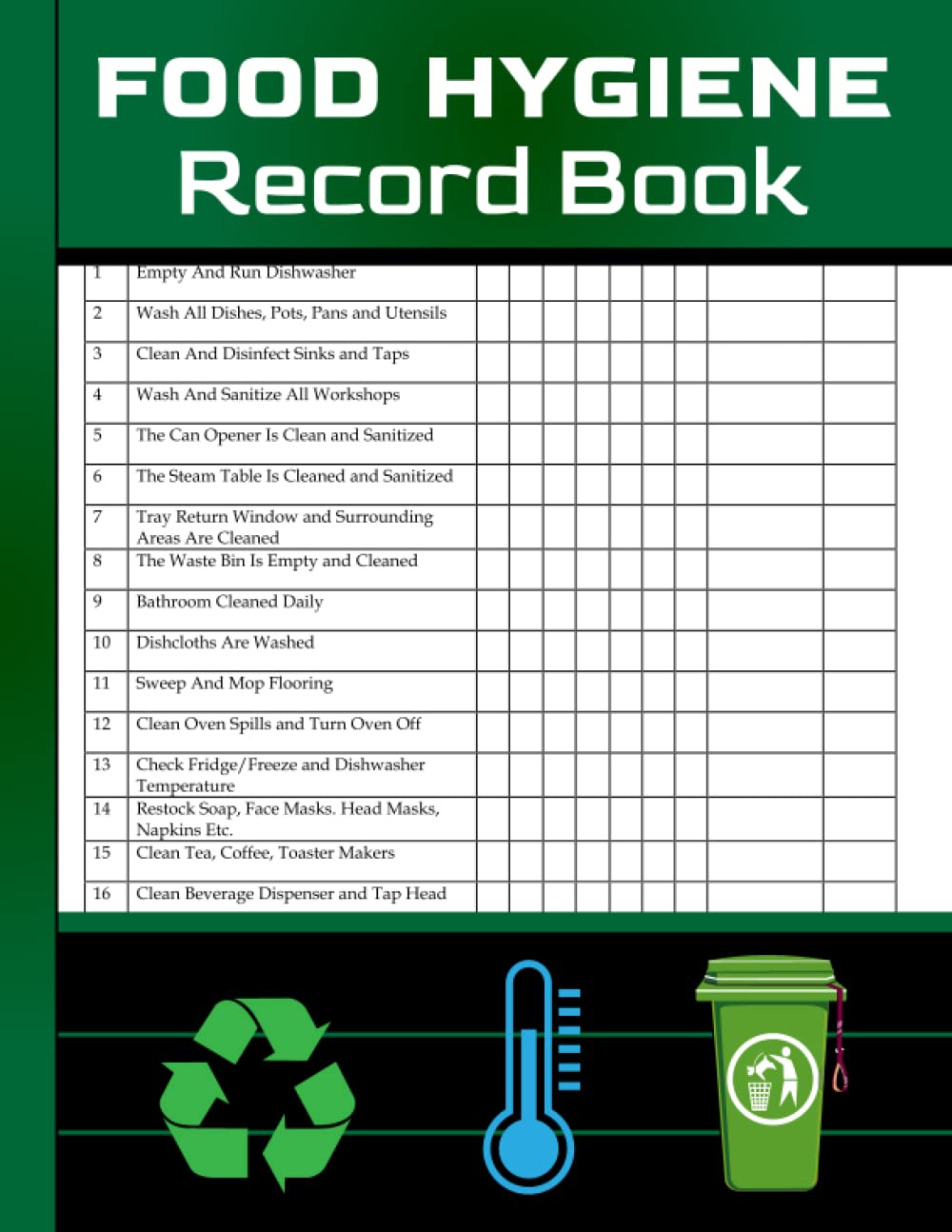 Food Hygiene Record Book Food Hygiene Diary With Food Temperature ...