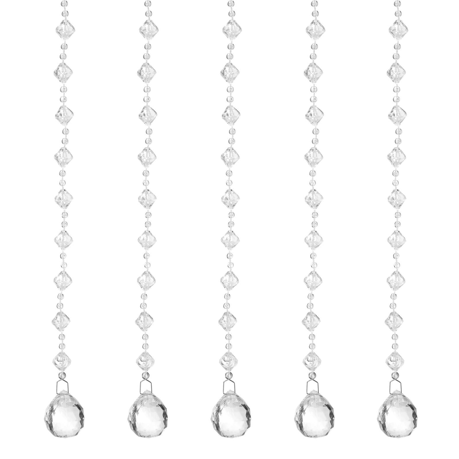 Amazon.com: uxcell 5 Pcs Acrylic Crystal Garland Strands, Clear Crystal ...