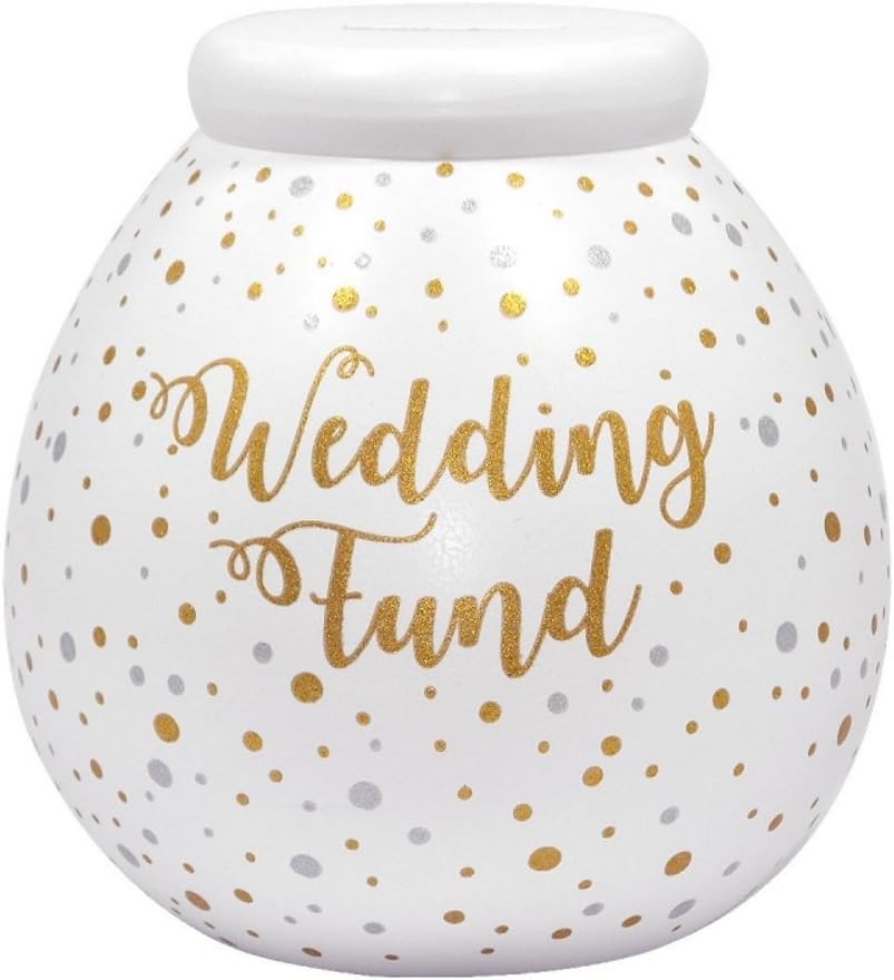 Pot of Dreams Ceramic Money Pot, White, Wedding Fund, one Size : Amazon ...