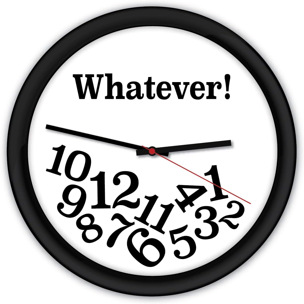 Amazon.com: Funny Whatever Wall Clock - Black Room Decor Gift : Home ...