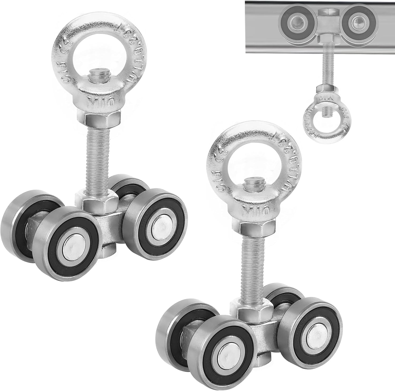 BIAXJUNY 4 Wheel Trolley Assembly Rollers, Silent Strut Trolley, Solid ...