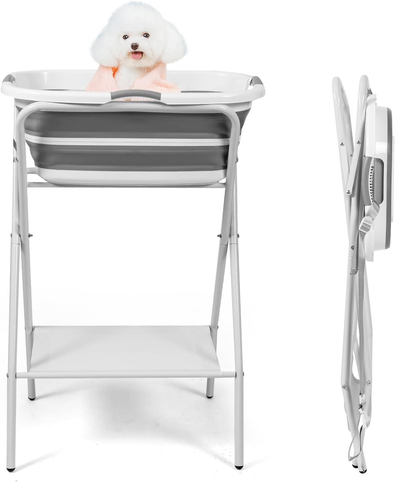 Amazon.com: FOLTUSYMY Dog Bathtub, 2-in-1 Foldable Portable Dog Bathing ...