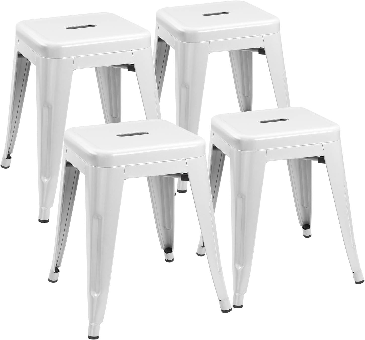 Amazon.com: JUMMICO Metal Bar Stools Indoor-Outdoor 18 Inches Stackable ...