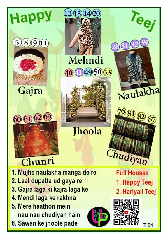 Buy Teej Theme tambola Tickets (Happy Teej_English) Online at Low ...