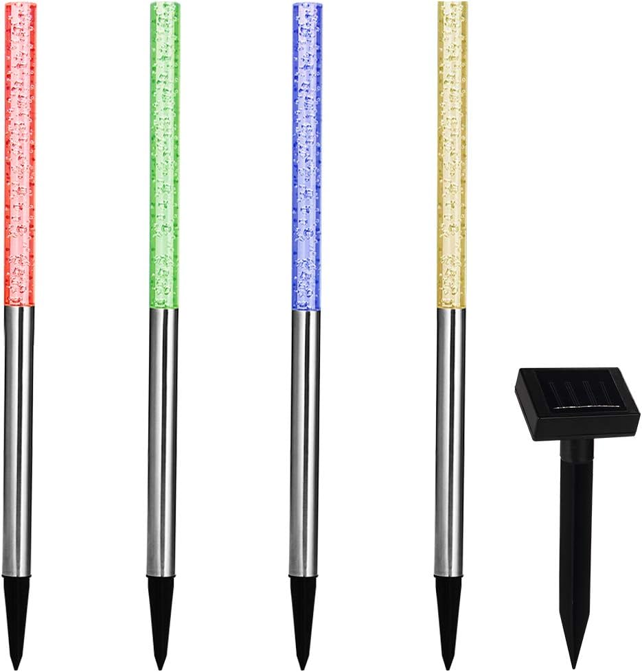 ANTEROOF Solarleuchten Garten Solar Stableuchten Farbwechsel LED ...