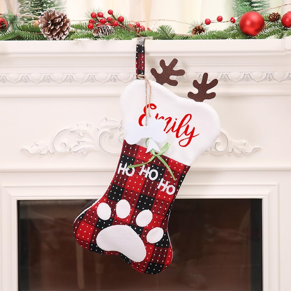 Amazon.com: ICELIETE Christmas Stocking for Dogs with Pet Name ...