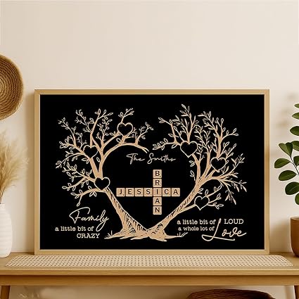 Amazon.com: ONPRINTS Personalized Family Crossword Art Canvas – Custom ...
