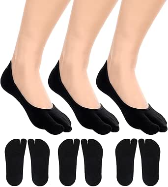 Amazon.com: Piriuuo 3 Pairs Flip Flop Socks, Tabi Socks for Women Low ...