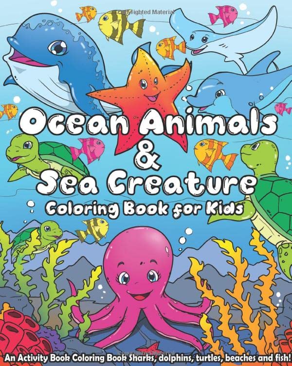 Ocean Coloring Book for Kids: An Activity Book Coloring Sharks ...