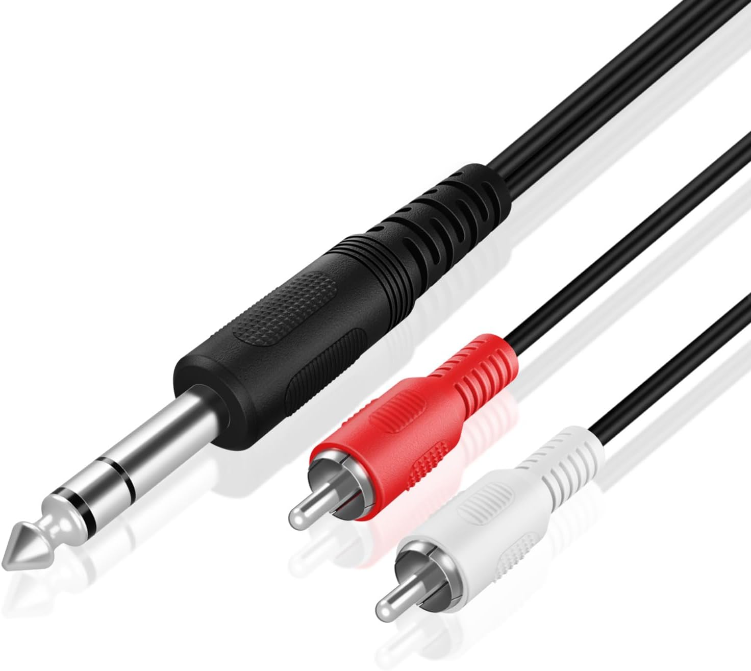 Amazon.com: TNP Premium 1/4 Inch (6.35mm) TRS to Dual RCA Cable 6 Feet ...