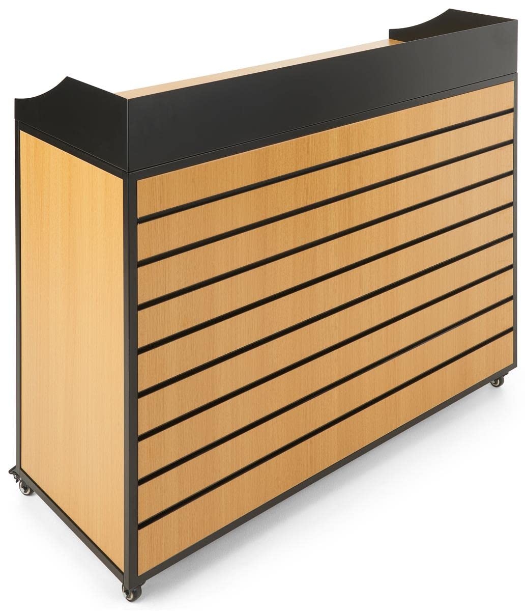 Amazon.com: Displays2go 48" Portable Slatwall Counter, Locking Wheels ...