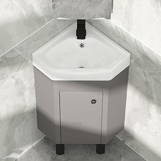 Small Corner Bathroom Vanity Cabinet with Sink Clearance Floor Mounted ...