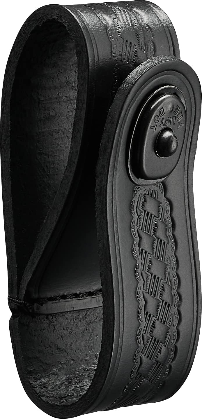 Amazon.com : Handcuff Strap Black Leather Basketweave with Black Safety ...