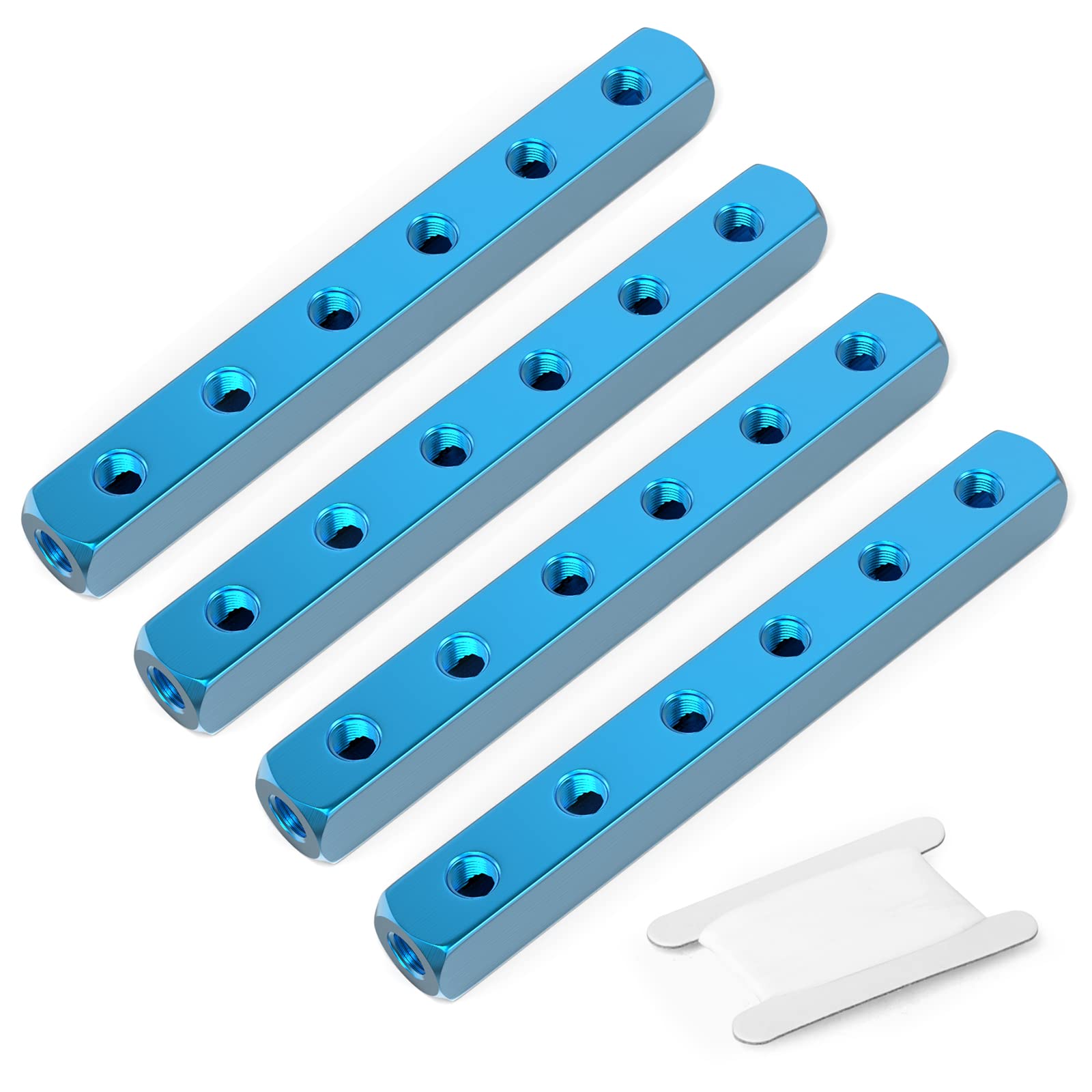 Snapklik.com : 4PCS Aluminum 6 Way 9 Port Pneumatic Manifold Air ...