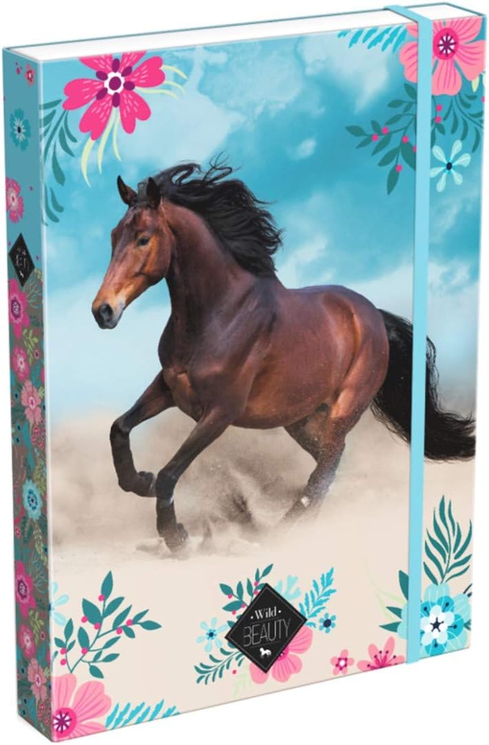 süßes Pferde Motiv laminiert - hochwertige Sammelbox/Heftebox ...