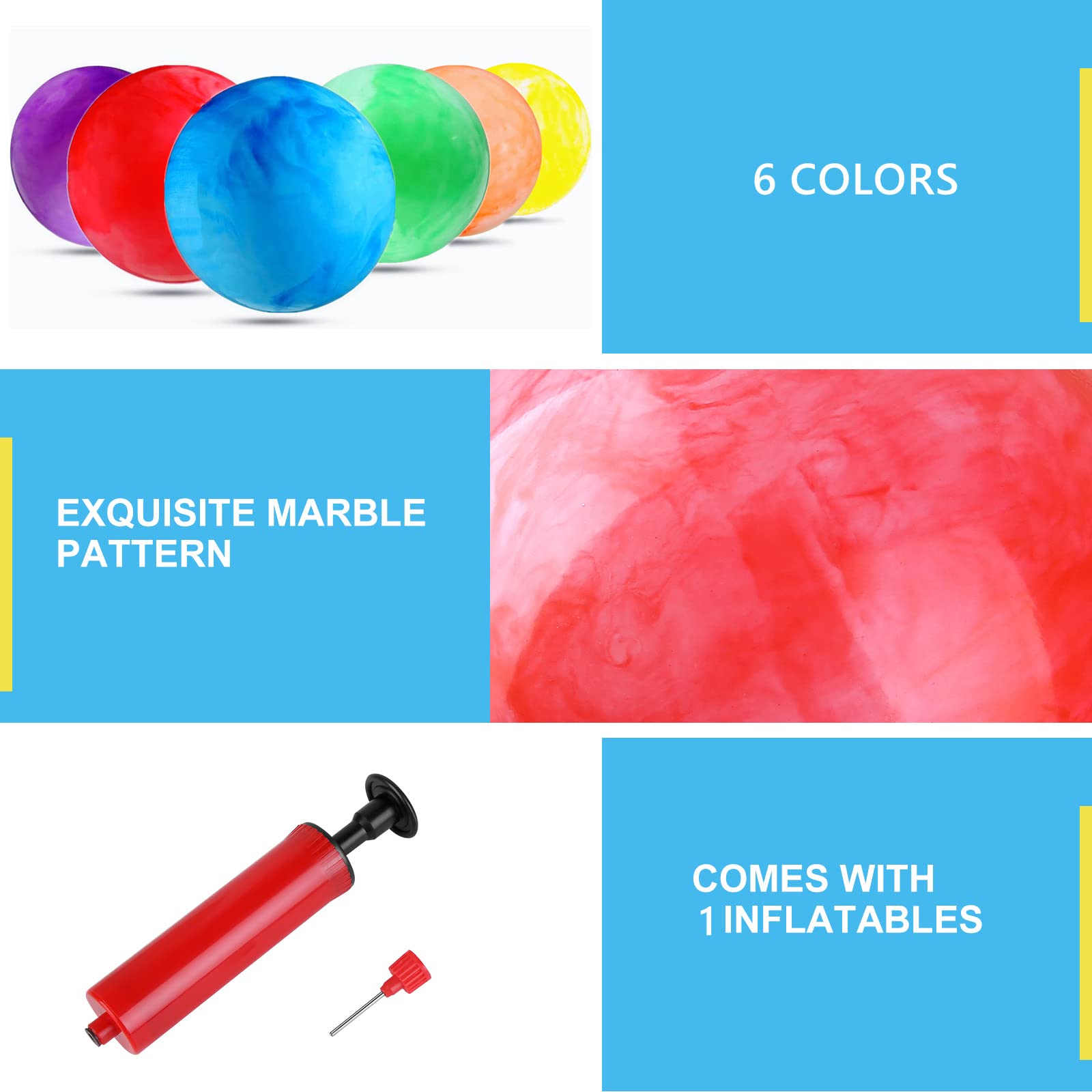Snapklik.com : GCQJOQ 6 Pcs Marbleized Bouncy Balls - 9 Inch Inflatable ...