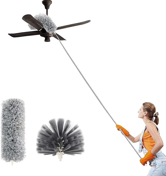 Duster with Extra Long Extension Pole,Womdee Microfiber & Cobweb Double ...