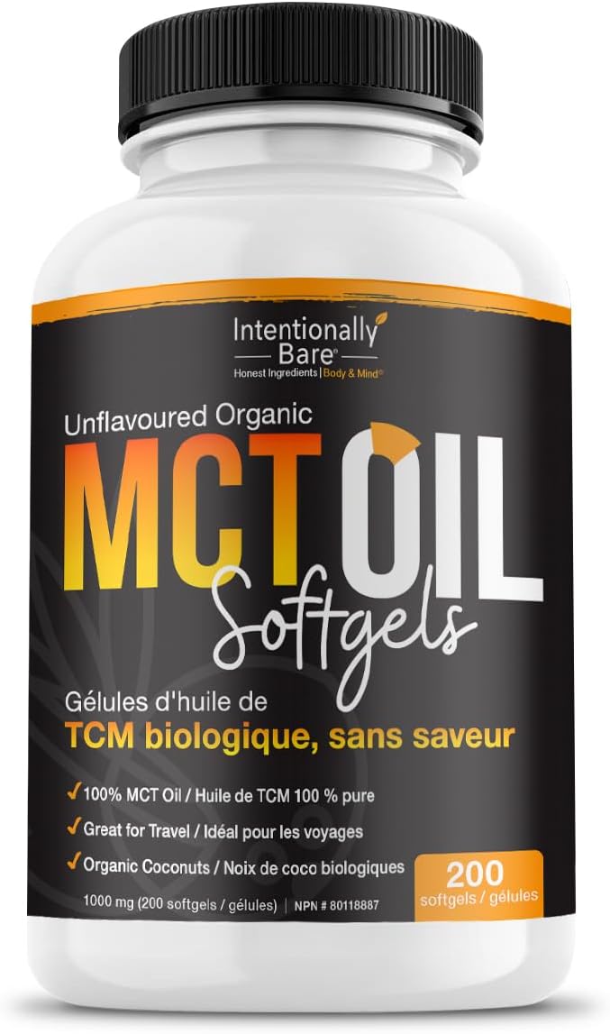 Intentionally Bare Organic MCT Oil Capsules for Energy Support