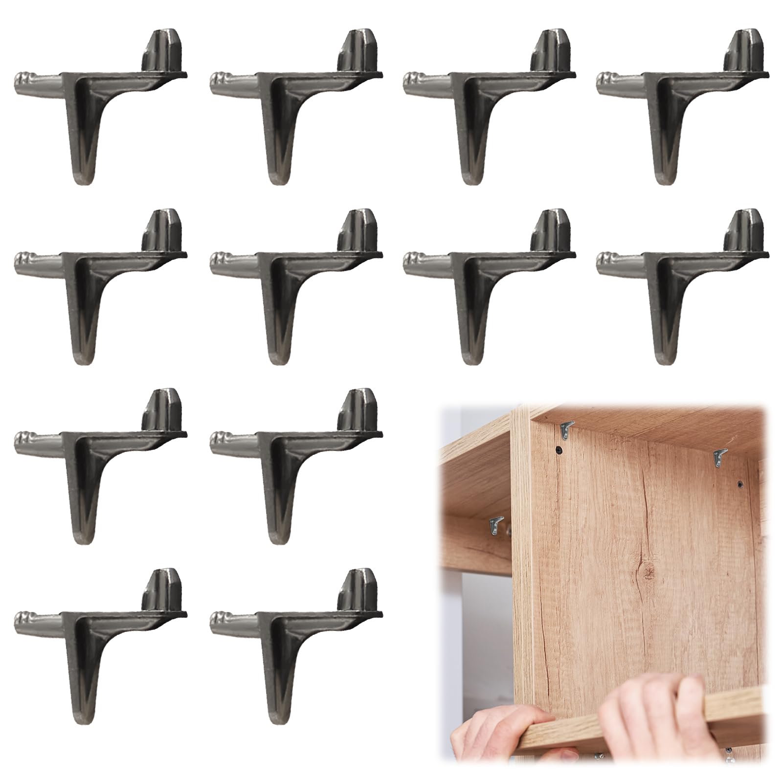 12 Shelf Support Pins Nickel Plated 3mm Set, Heavy Duty Metal Peg ...