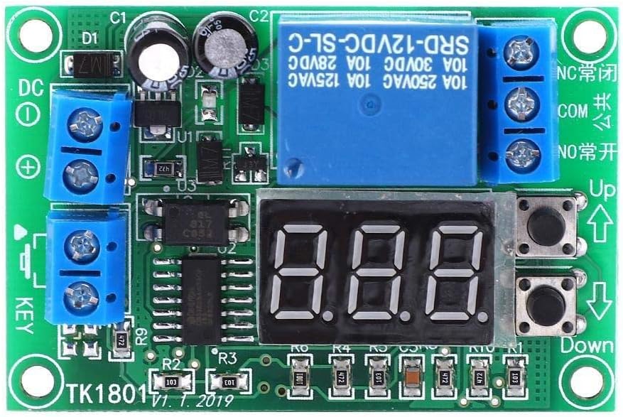 Timer switches Rockyin TK1801 DC 12V 3-Digit Display Delay Timing Relay ...