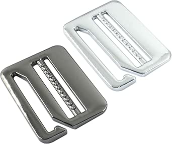 Coufce 2Pcs Metal Lock Buckle Adjustable Slide Buckles Tri-Glide ...