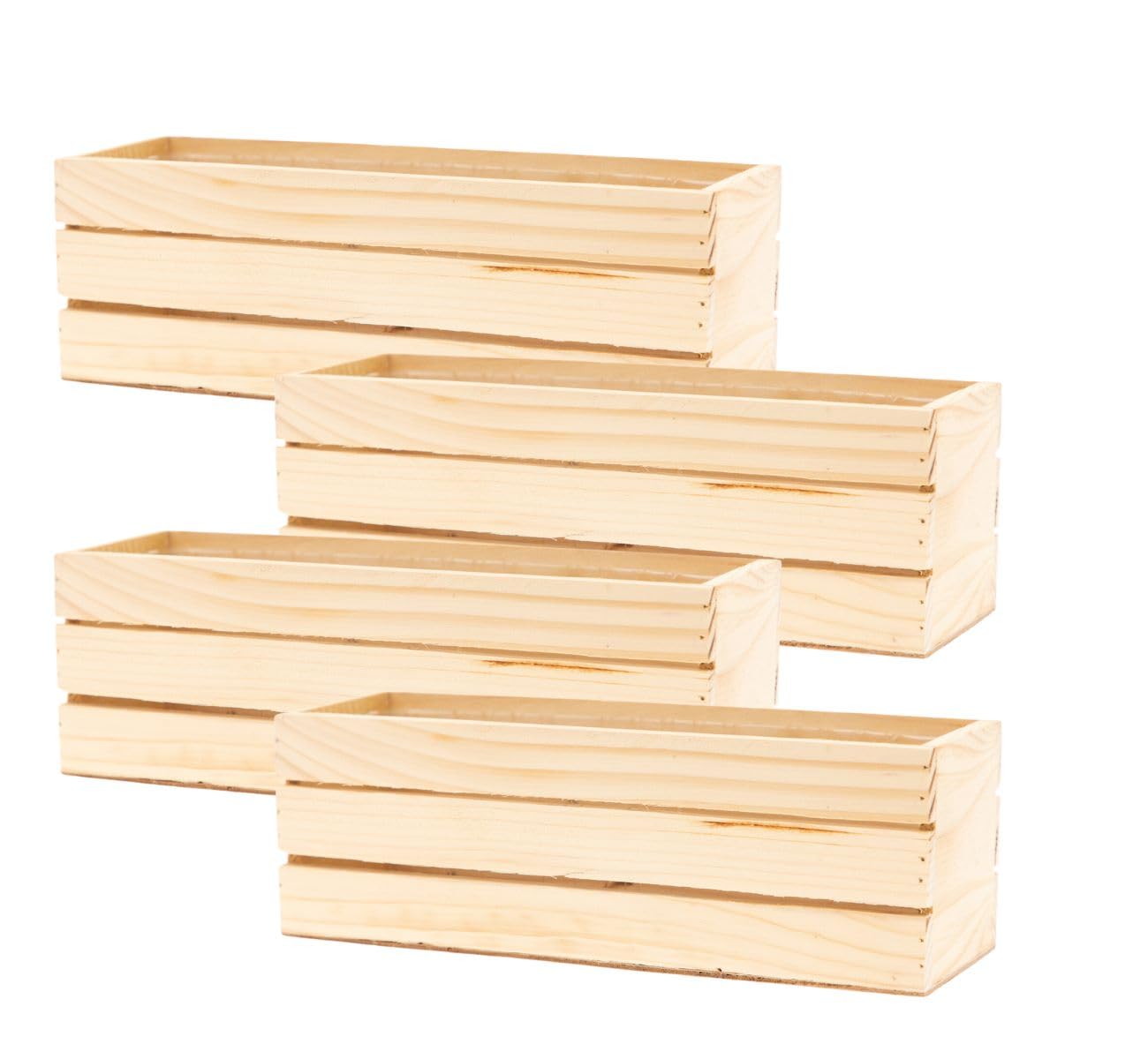 Amazon.com : Wood Planter Box with Wine Crate Styled, 12x4 Inch ...