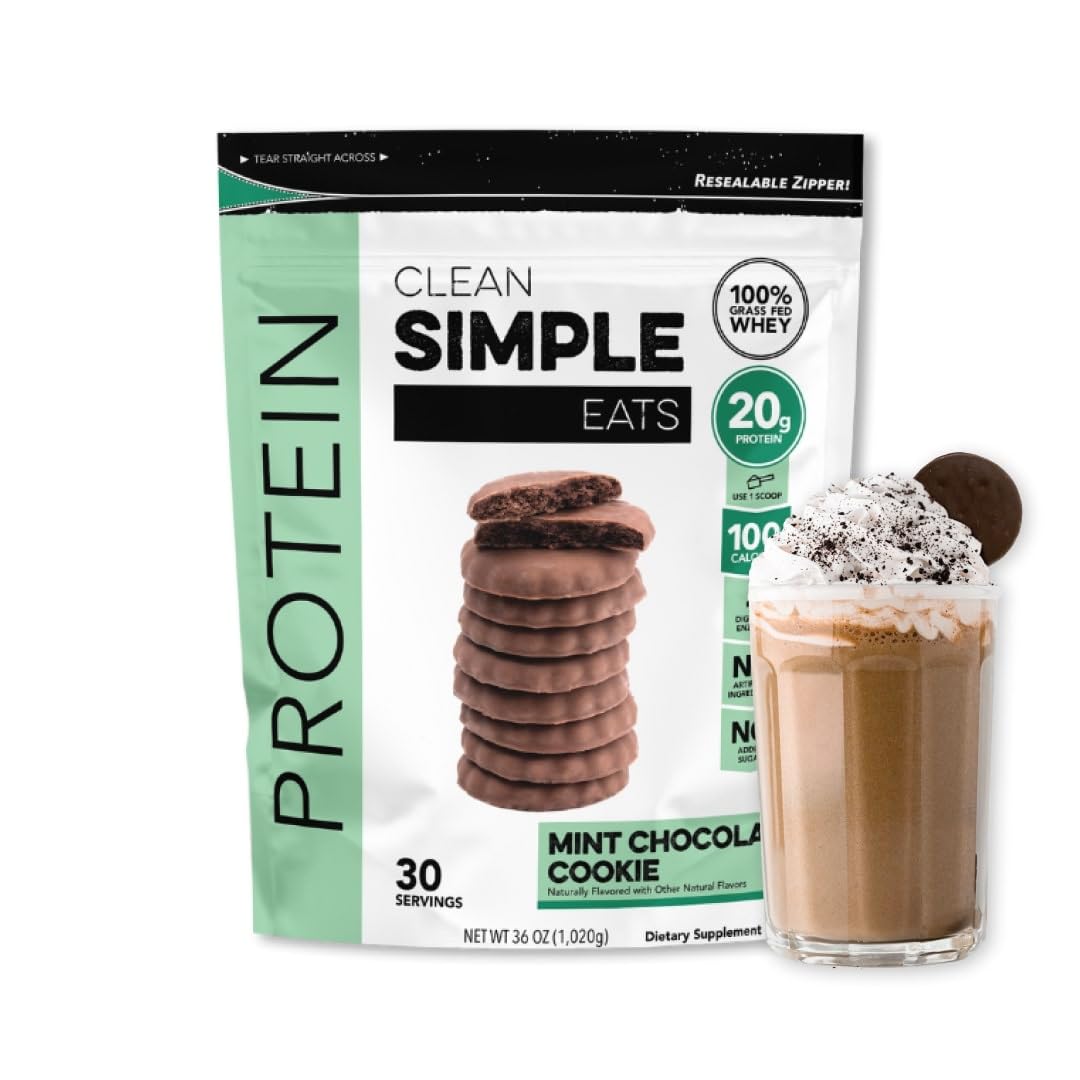 Amazon.com: Clean Simple Eats Mint Chocolate Cookie Whey Protein Powder ...