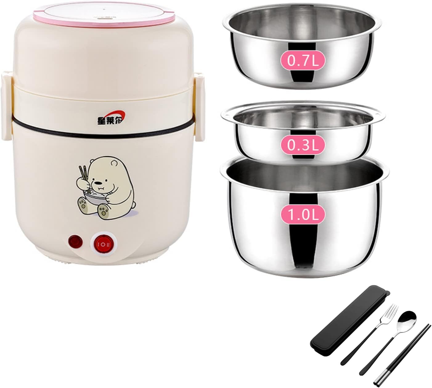 Electric Lunch Box Stainless Steel Portable Food Lunch Heater,Three ...