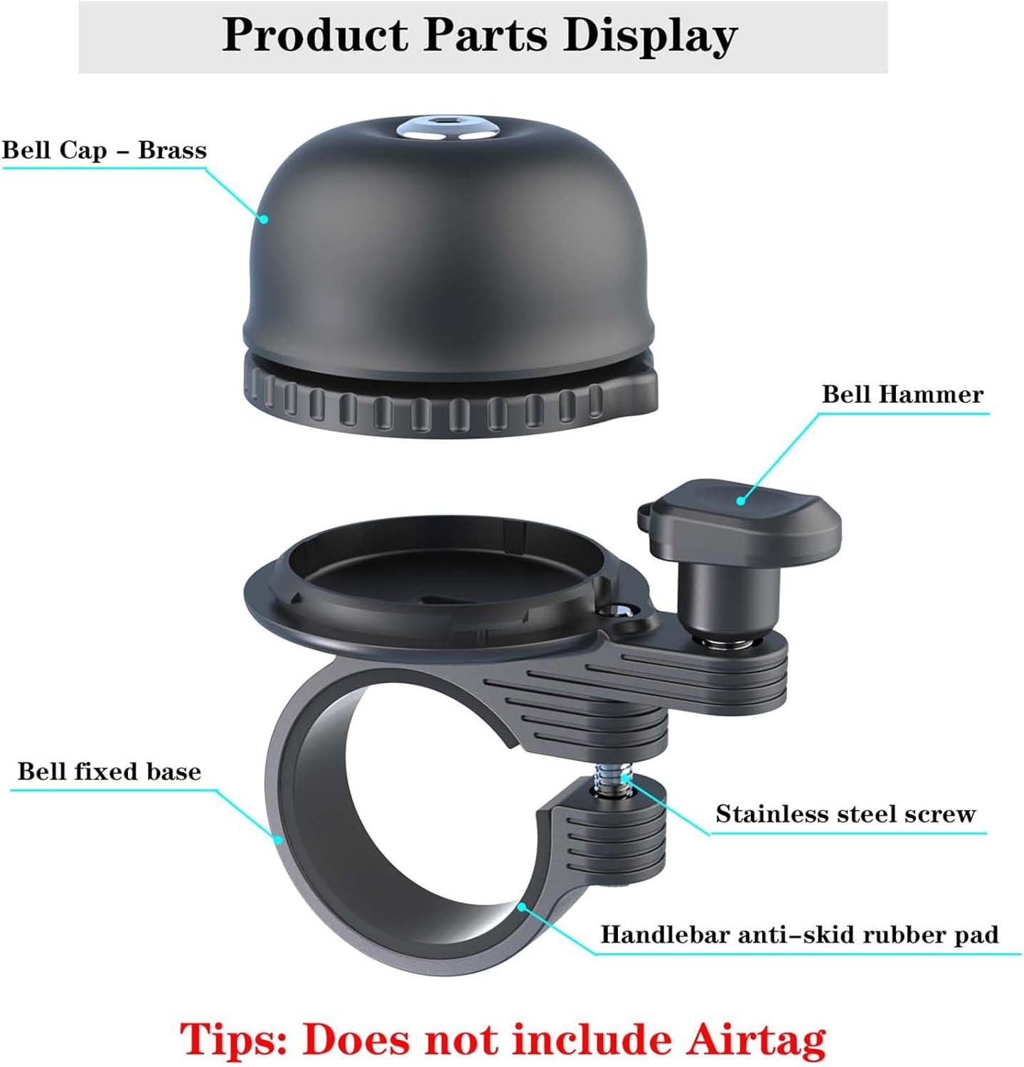 Bike Bell for Apple AirTag | Hidden Bike Holder GPS Tracker Bike Bell Anti-Theft | Bike Bells ...