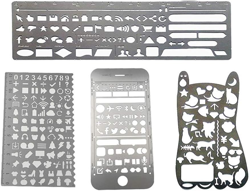 Amazon.com: Bullet Journal Stencil Set,Ruler Drawing Painting Hollow ...